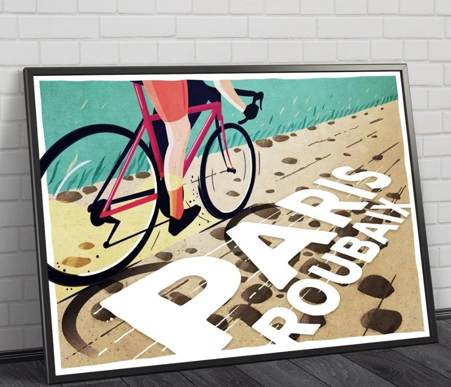 Paris Roubaix Print | Cycling Souvenirs | Cycling Gift